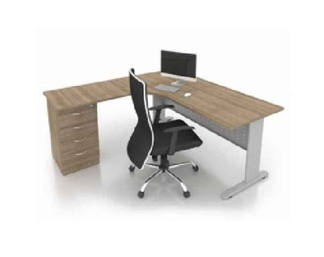 L Shape Office Table F1-JL 1515/1815 – J Metal Leg | Pre-Order