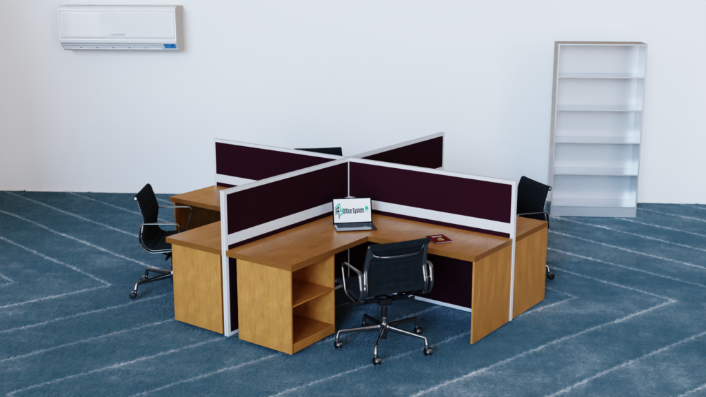 L SHAPE OFFICE WORKSTATION - L104 - AY Office System