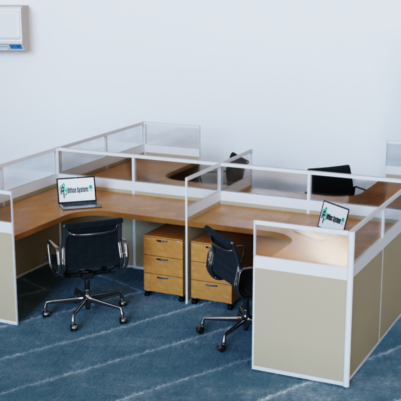 L SHAPE OFFICE WORKSTATION - L106 - AY Office System