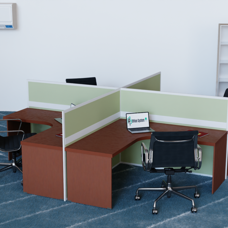 L SHAPE OFFICE WORKSTATION - L101 - AY Office System