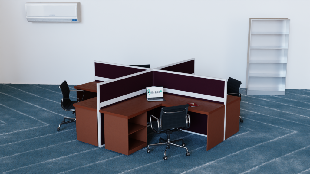 L SHAPE OFFICE WORKSTATION - L104 - AY Office System