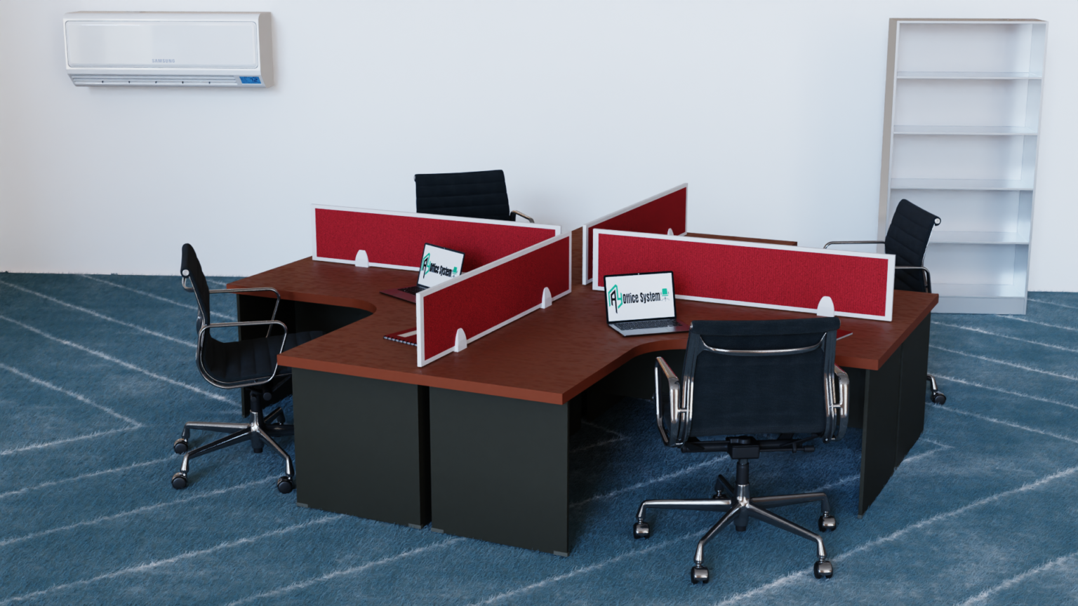 L SHAPE OFFICE WORKSTATION - L2 - AY Office System