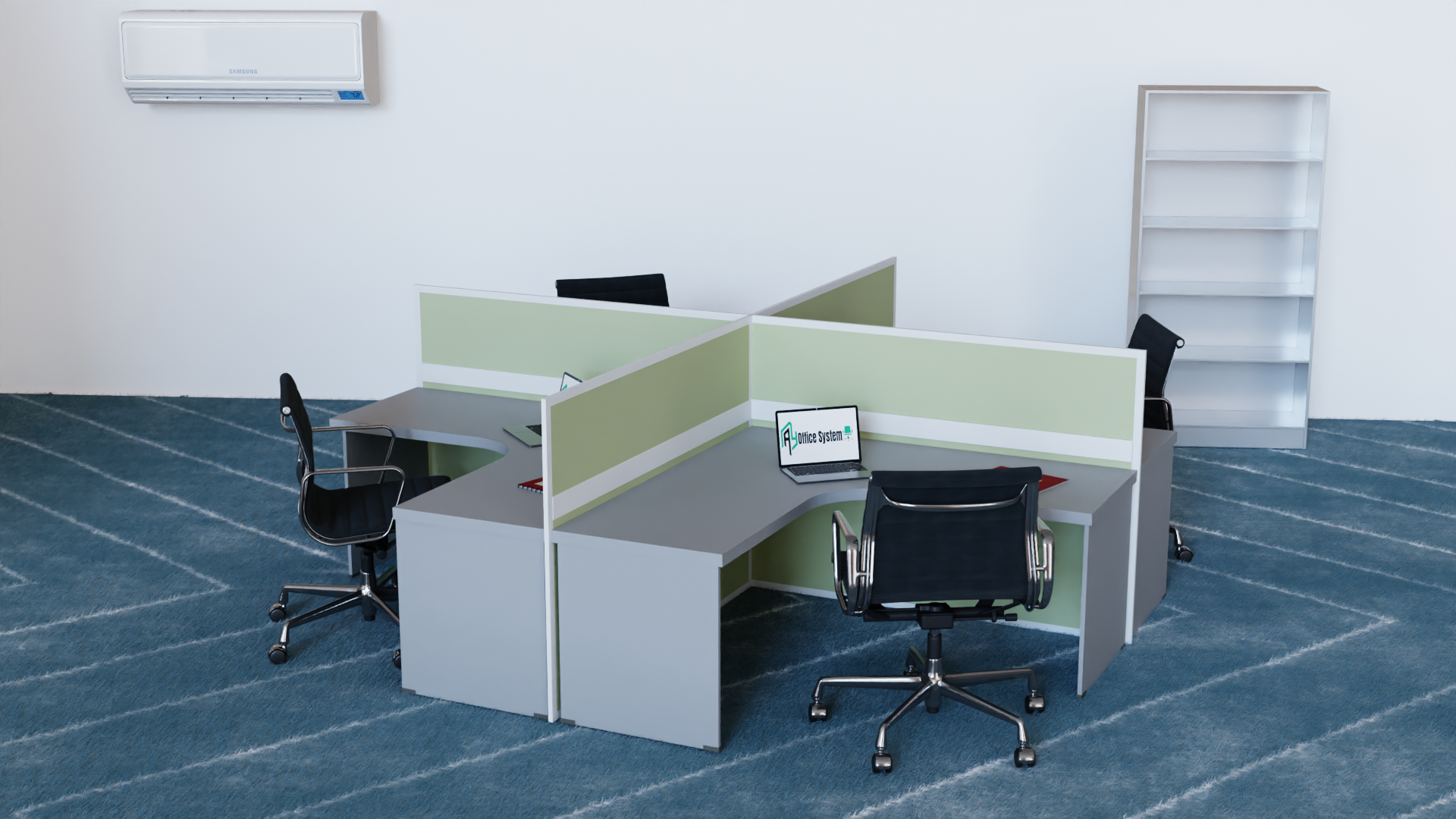 L SHAPE OFFICE WORKSTATION - L101 - AY Office System