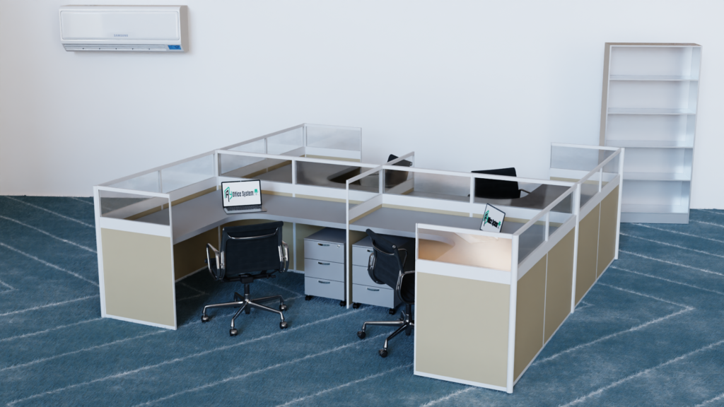 L SHAPE OFFICE WORKSTATION - L106 - AY Office System