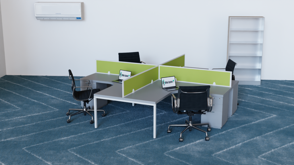 L SHAPE OFFICE WORKSTATION - L6 - AY Office System