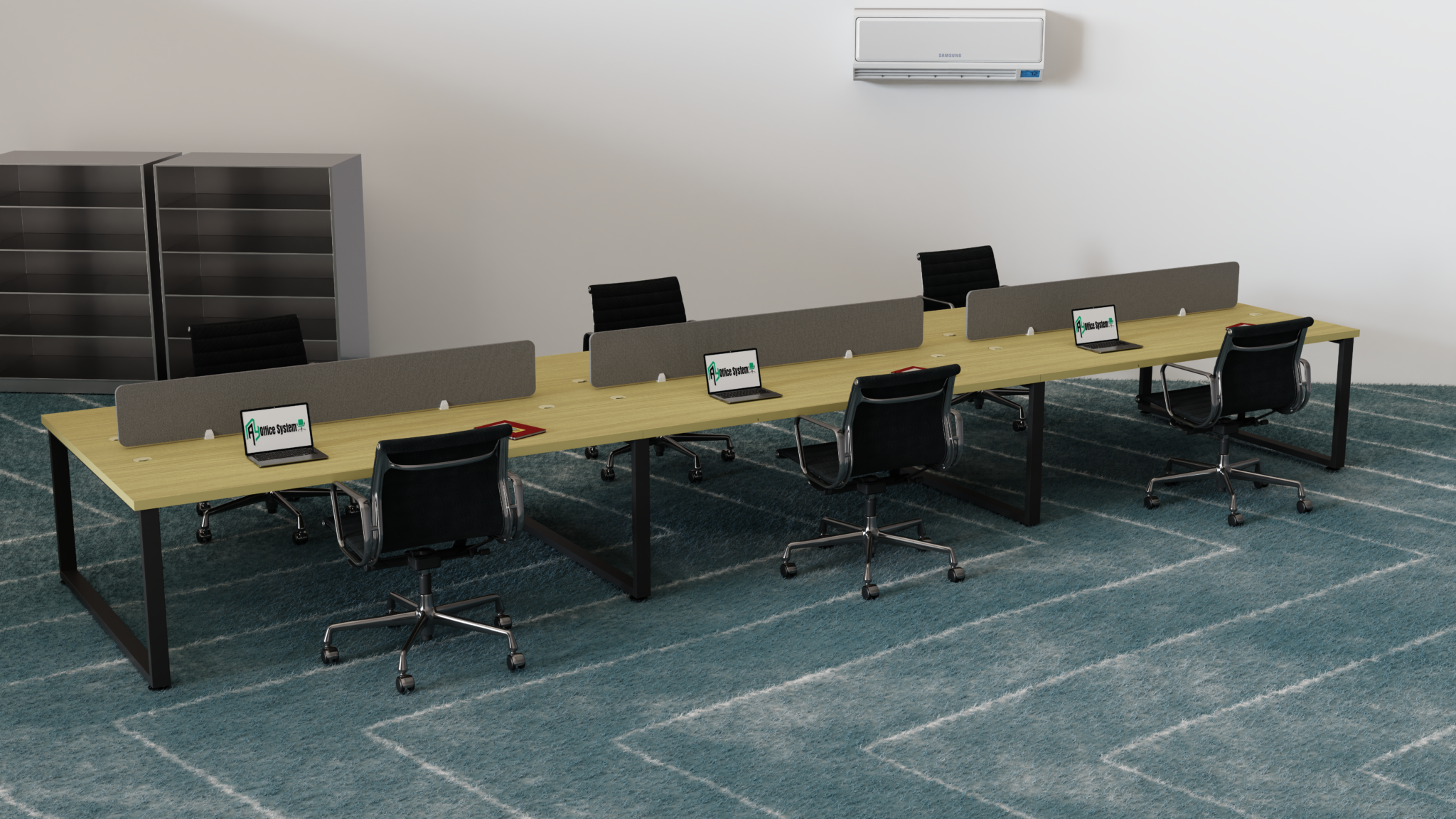 RECTANGULAR SHAPE OFFICE WORKSTATION - R15 - AY Office System