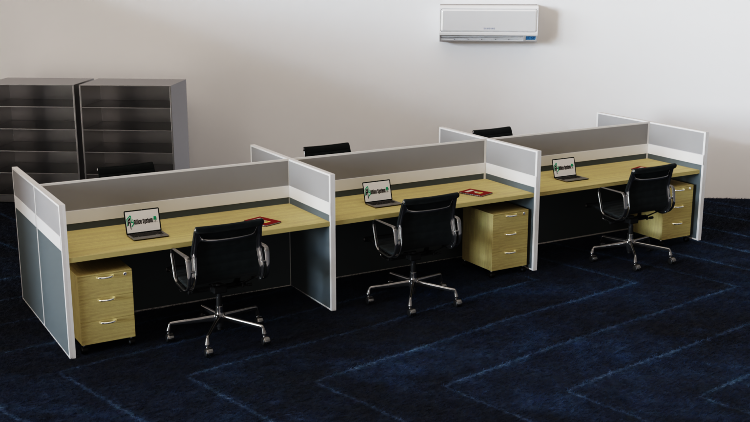 RECTANGULAR SHAPE OFFICE WORKSTATION - R108 - AY Office System