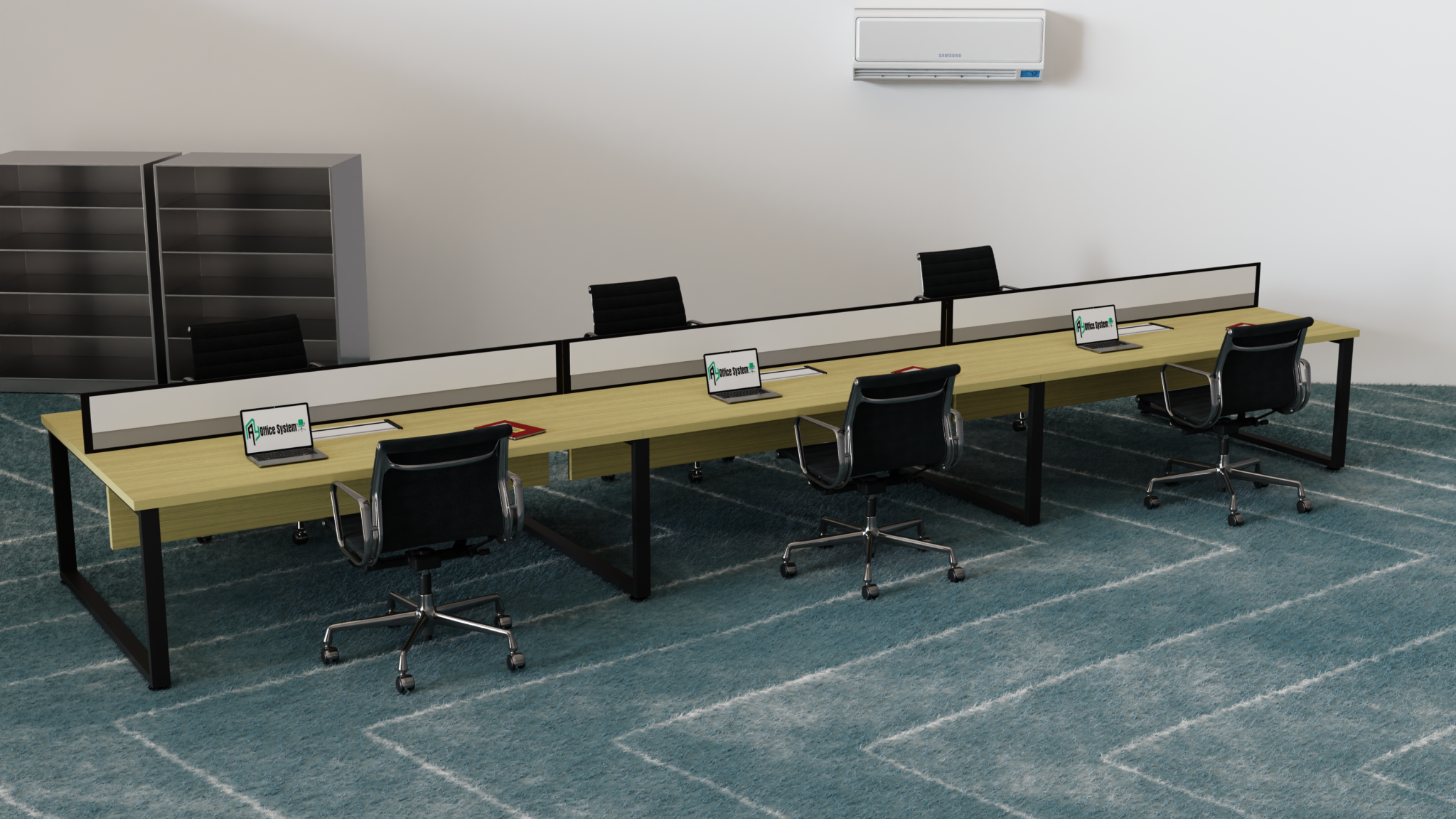 RECTANGULAR SHAPE OFFICE WORKSTATION - R19 - AY Office System
