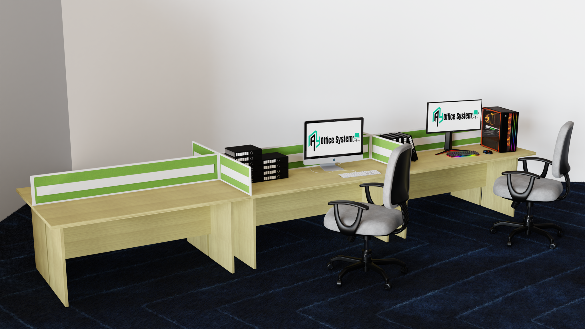 RECTANGULAR SHAPE OFFICE WORKSTATION - R3 - AY Office System