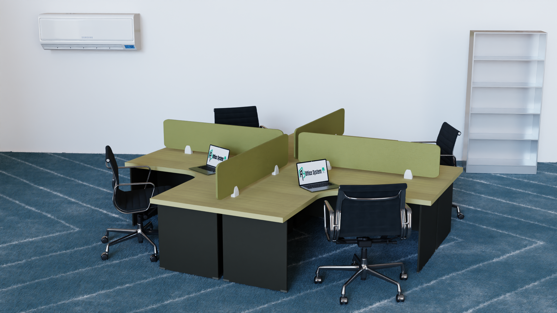L SHAPE OFFICE WORKSTATION - L1 - AY Office System