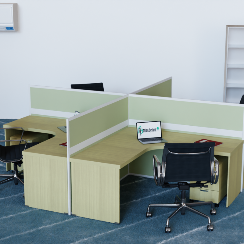 L SHAPE OFFICE WORKSTATION - L101 - AY Office System