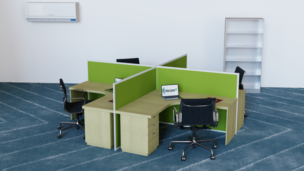 L SHAPE OFFICE WORKSTATION - L102 - AY Office System