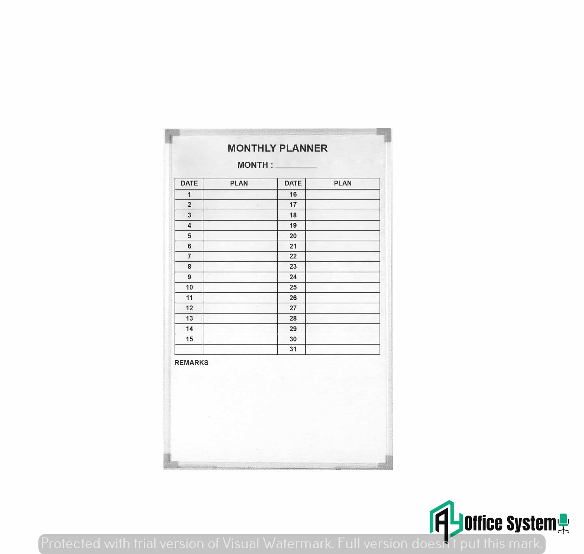 CIPM – MONTHLY PLANNER - AY Office System