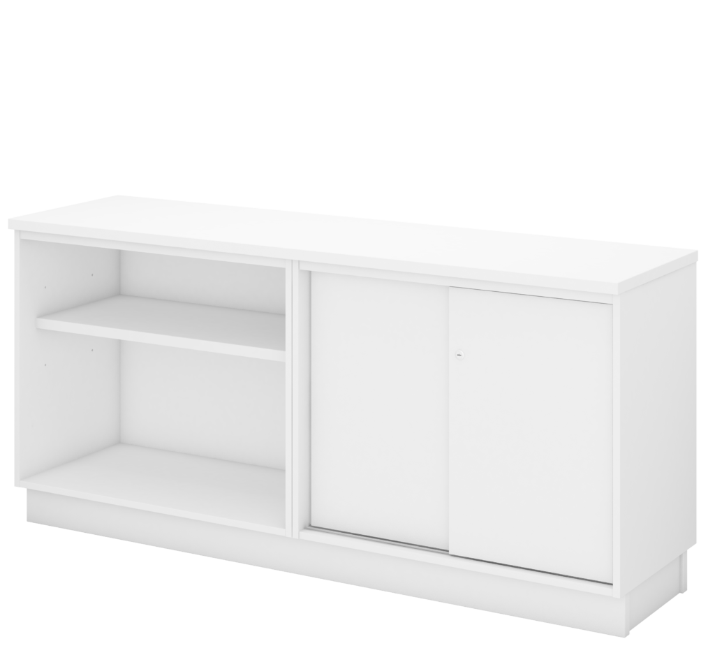 Open Shelf + Sliding Door Side Cabinet | V-Q-YOS 7160