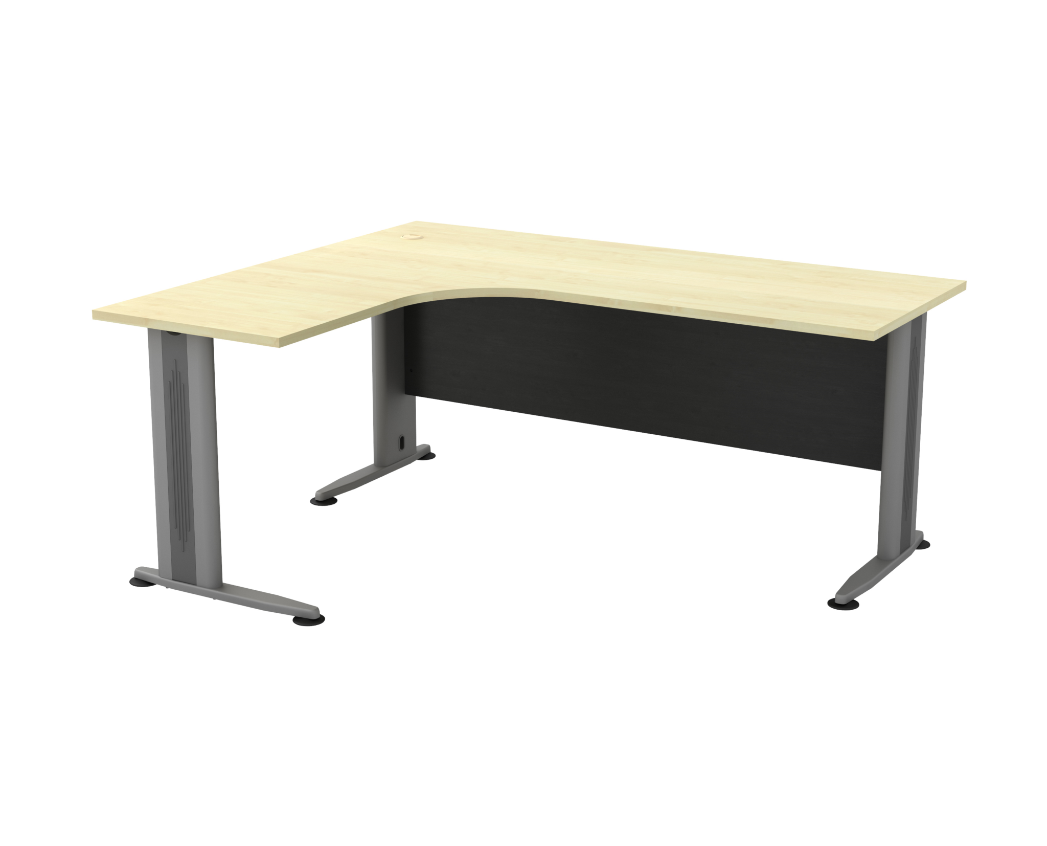 L Shape Office Table V-TL 1515/1815 – J Metal Leg | Maple