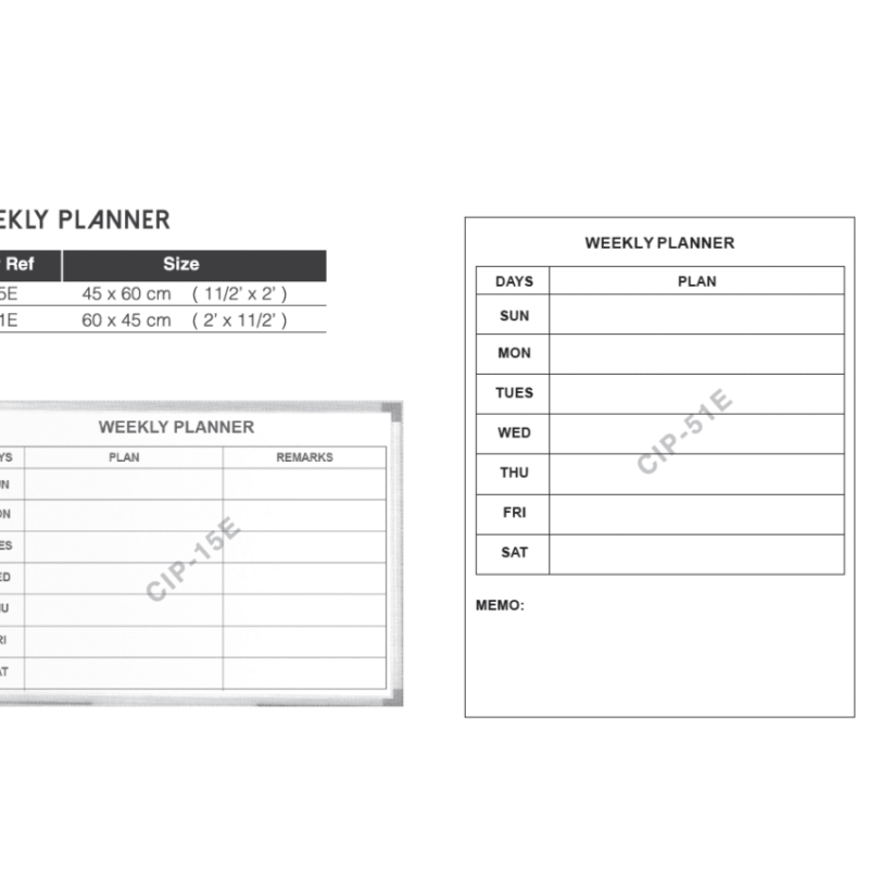 CIPE – WEEKLY PLANNER - AY Office System