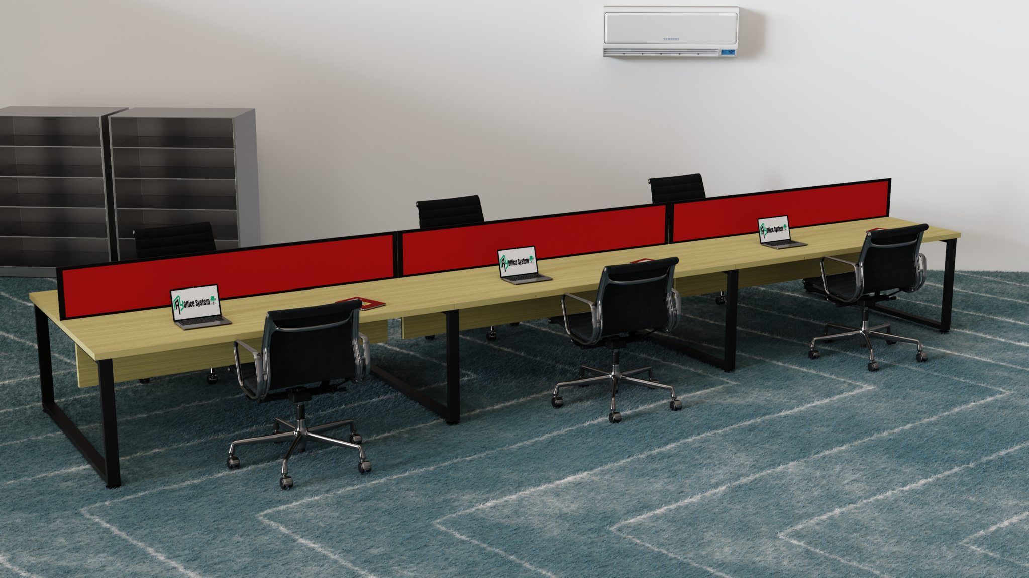 RECTANGULAR SHAPE OFFICE WORKSTATION - R16 - AY Office System